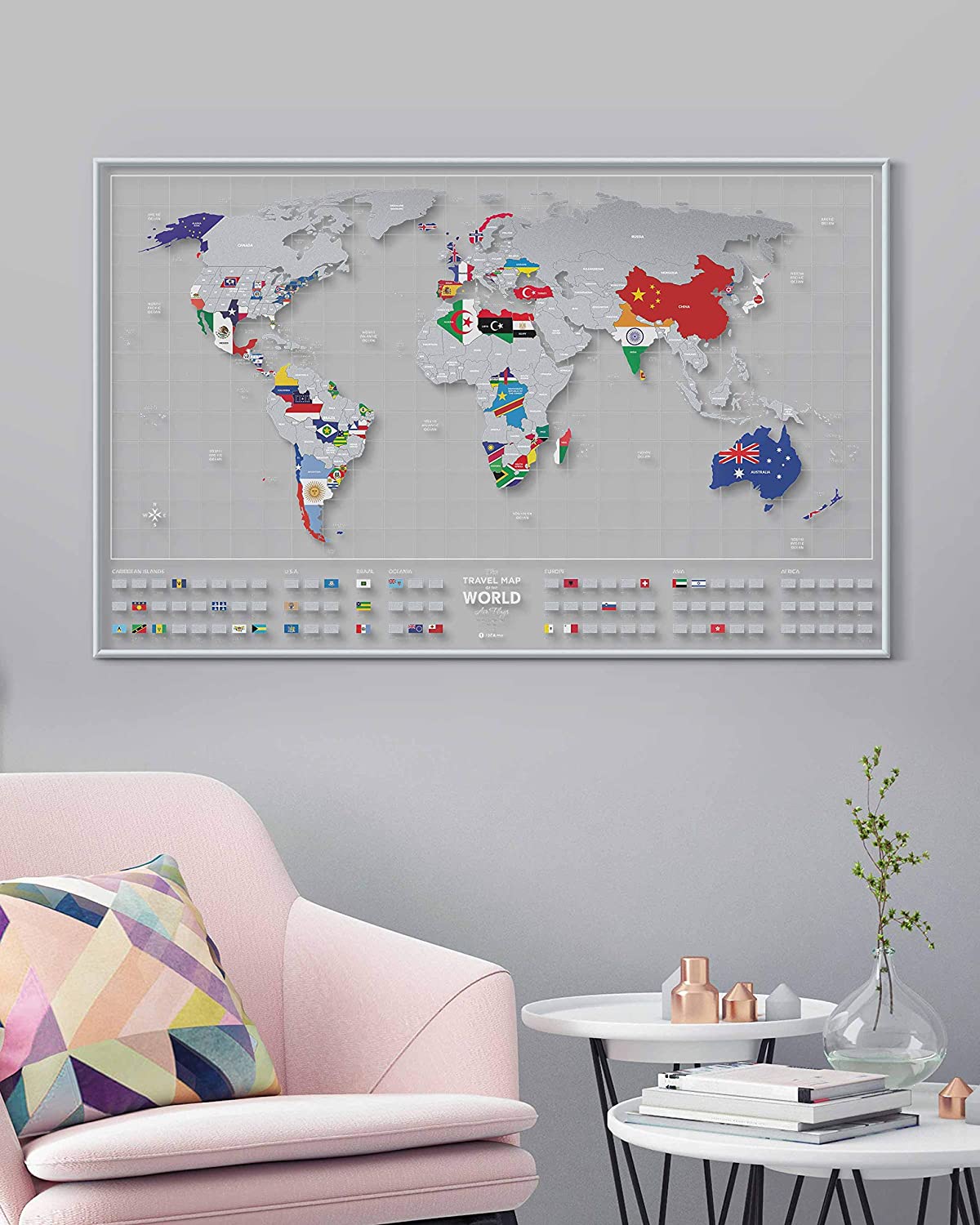 Decoração mapa-múndi de parede para inspirar viagens - Carpe Mundi